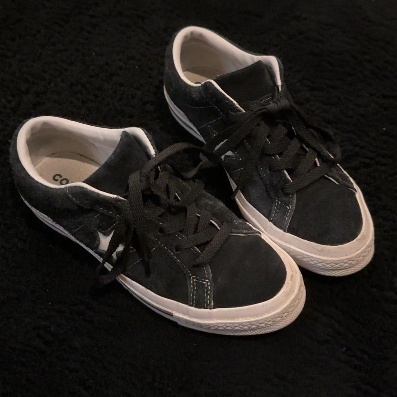 black one-star converse -size 8 in women’s - worn... - Depop