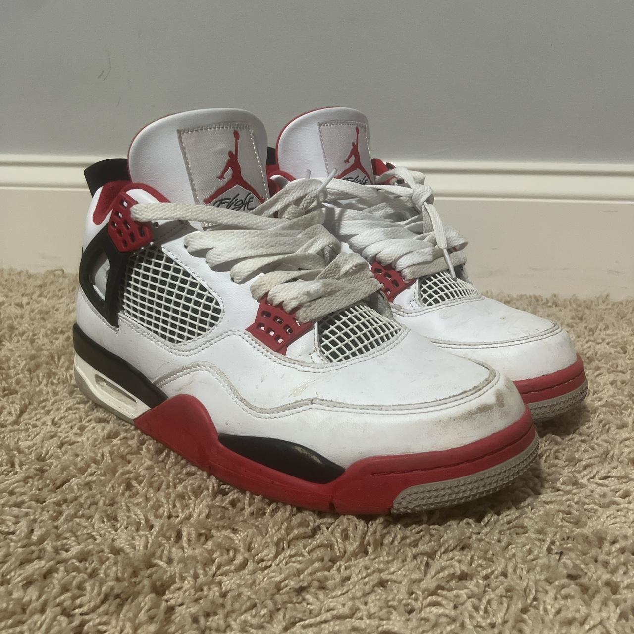 fire red jordan 4s - Depop