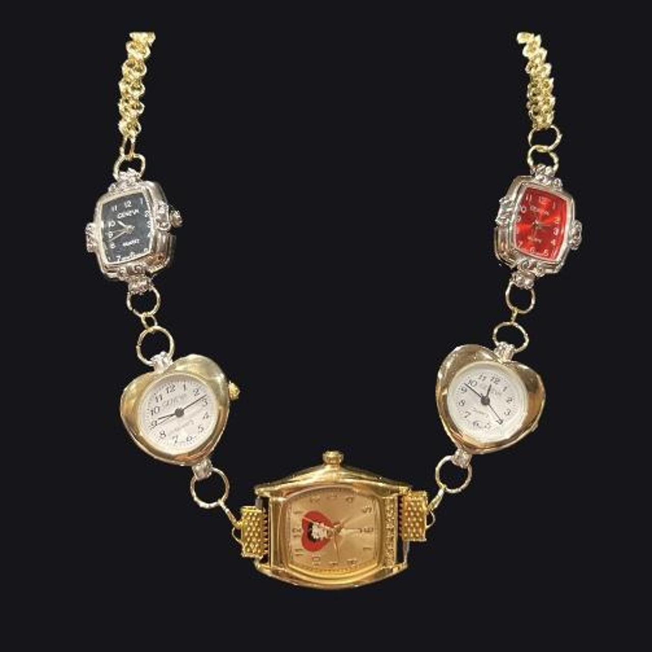 Hand made watch choker necklace. Center watch is... - Depop