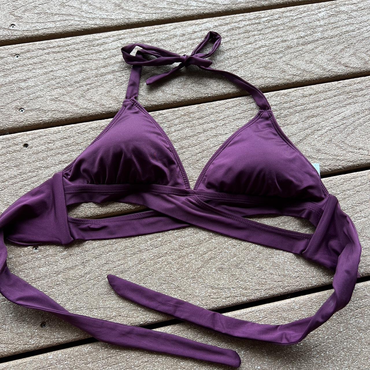 Maroon Kona Sol Bathing Suit Top Size Medium - Depop