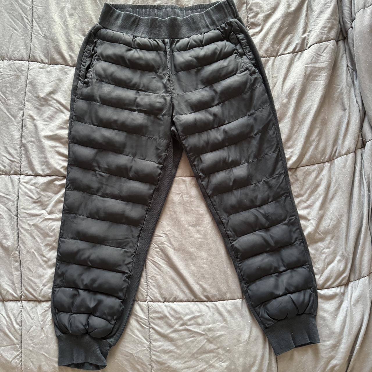 Fabletics Black Puffer Pants with Fleece Back Small... - Depop