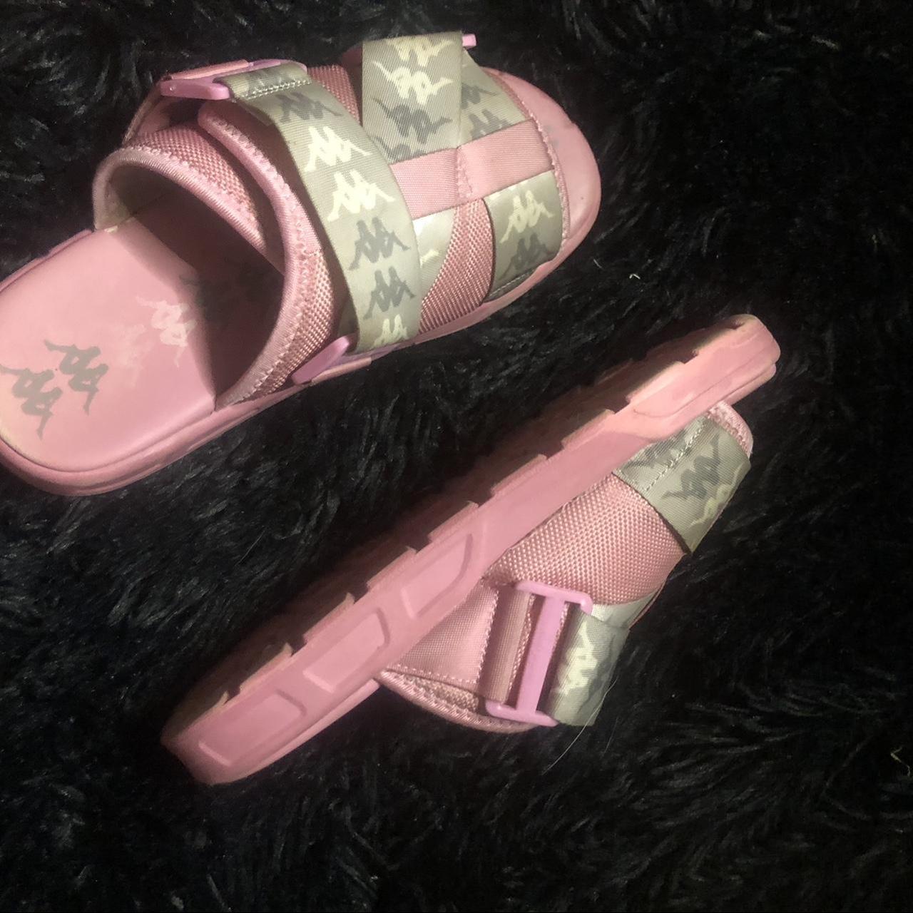 Pink Kappa logo sandals/slides Chunky/thick... - Depop