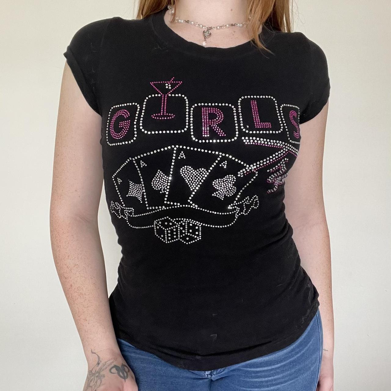 Y2K Gem Bedazzled Shirt Perfect condition Fits like... - Depop