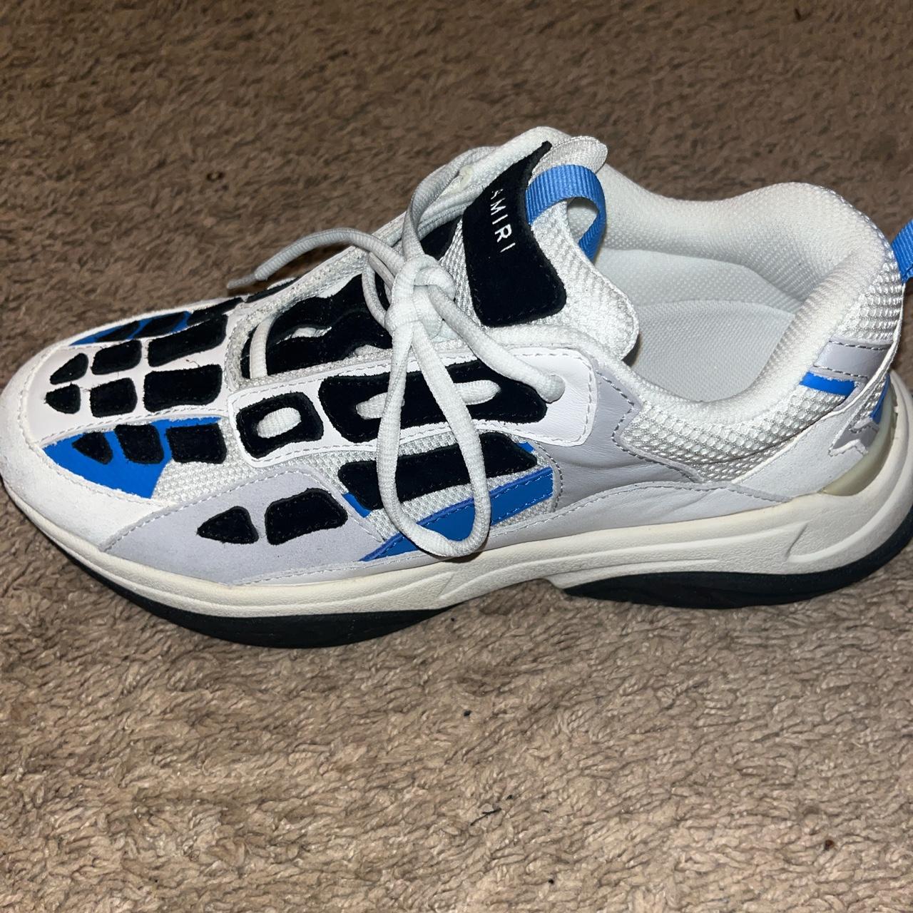 Amiri Bone Runners White and Blue - Depop