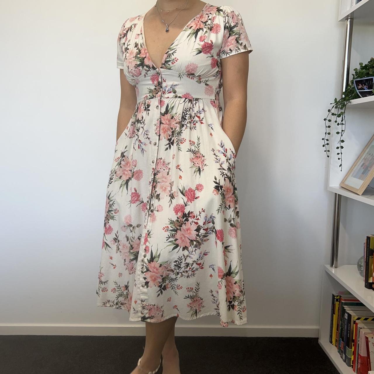 Dotti Floral Dress - Size 10 (could fit sizes... - Depop