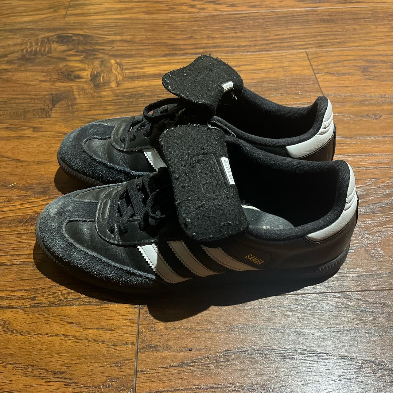 Black Adidas Sambas pretty worn still great... - Depop