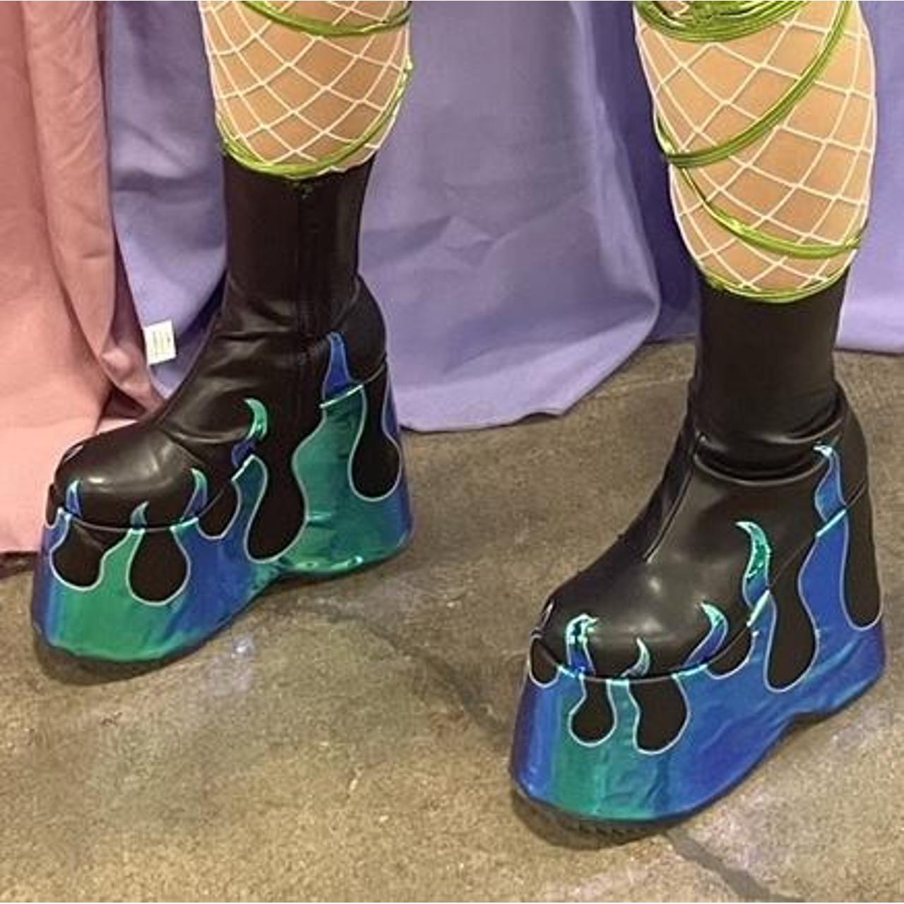 club exx cerulean flame platform boots 🦋🔥 sooo cute... - Depop