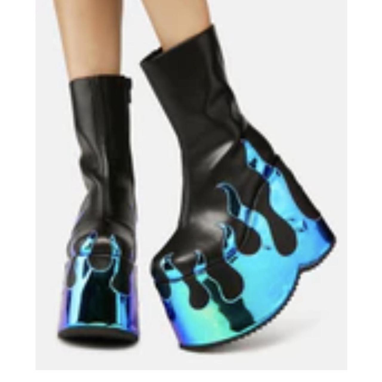 club exx cerulean flame platform boots 🦋🔥 sooo cute... - Depop