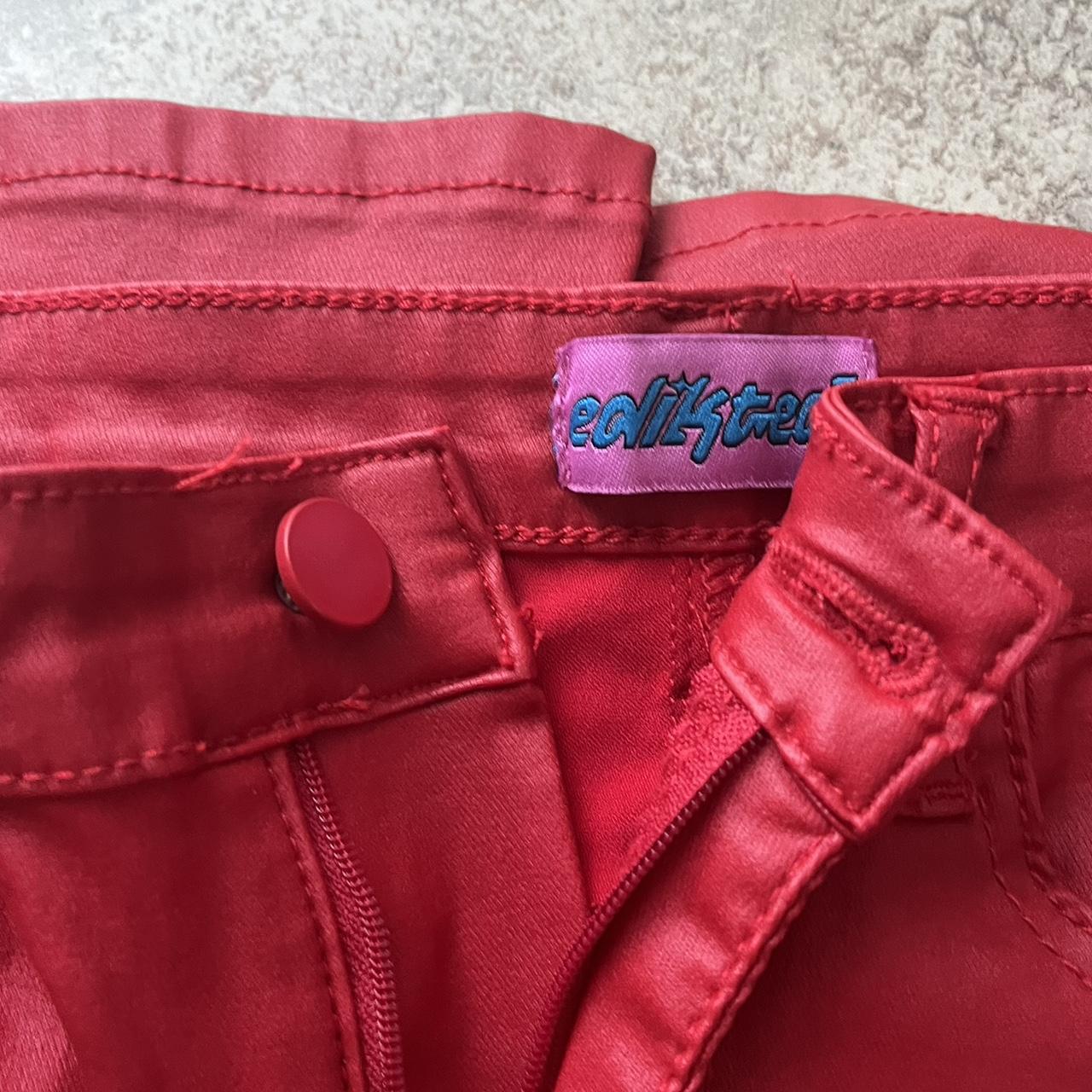 red edikted leather pants i love these would keep... - Depop