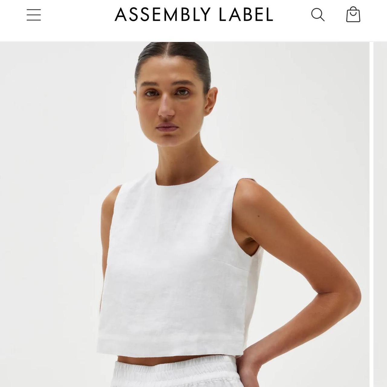 Assembly label White linen top Size: 12 Like new... - Depop