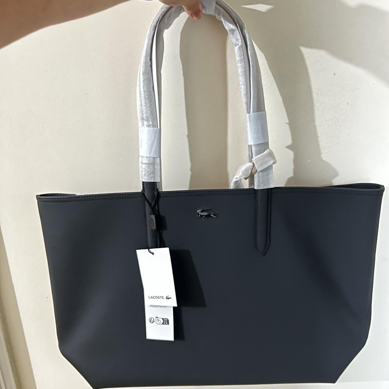 Black and Beige Lacoste Reversible Tote Bag Brand New - Depop