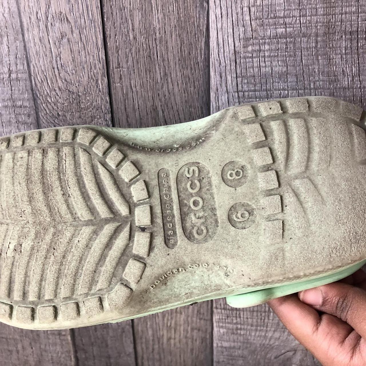 light green crocs , will come cleaned - Depop