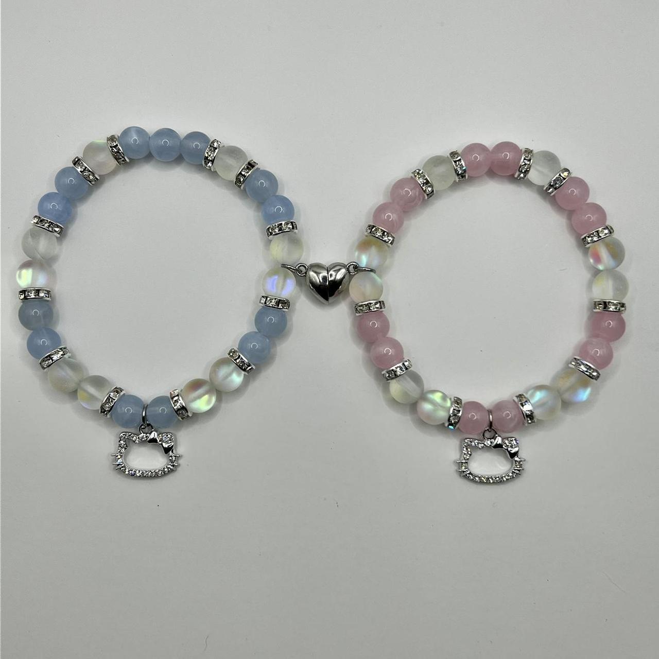 Pink and blue hello Kitty couples bracelets 💕🩵 -made... - Depop