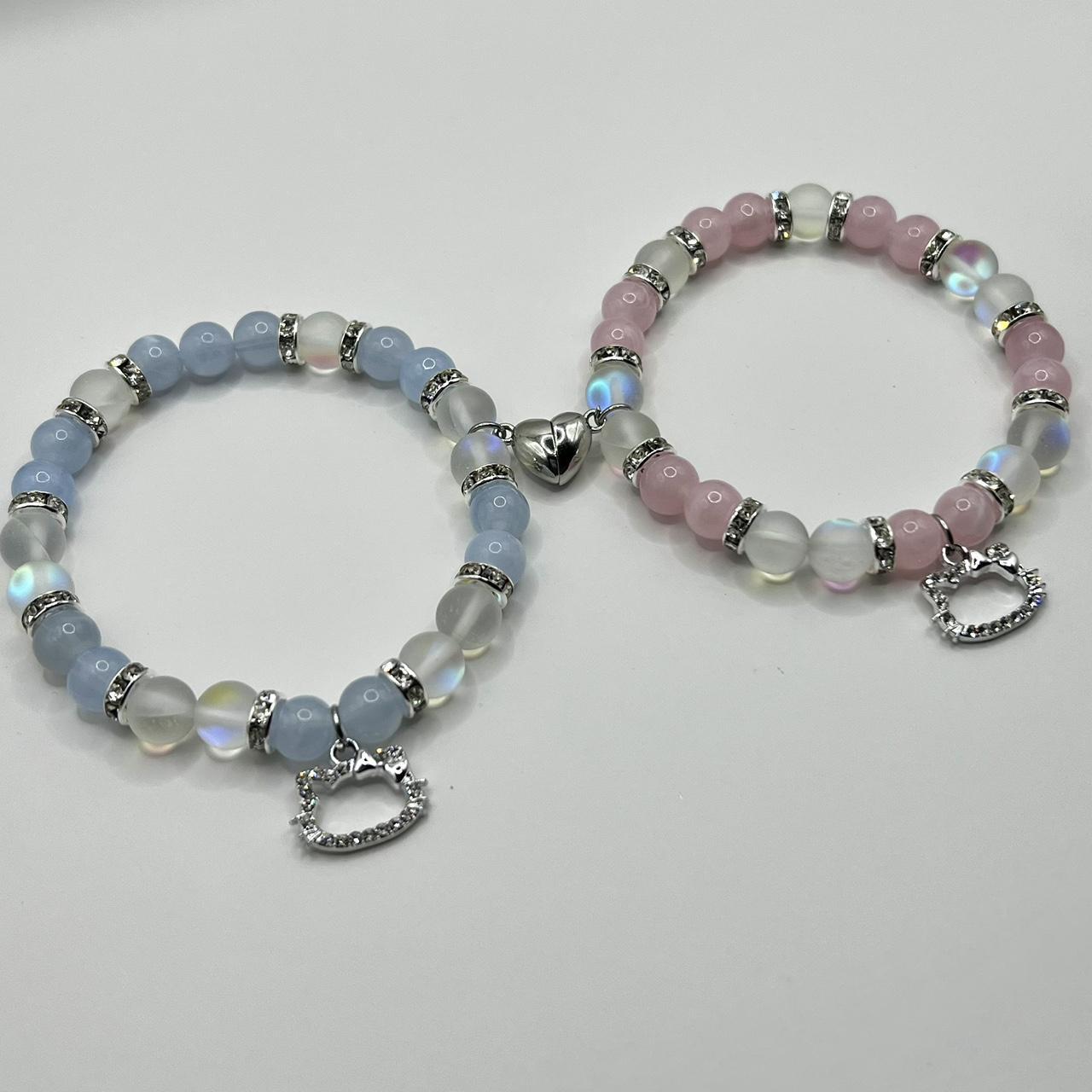 Pink and blue hello Kitty couples bracelets 💕🩵 -made... - Depop