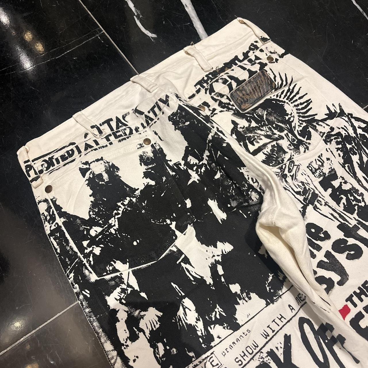 custom painted y2k wrangler jeans they’re covered in... - Depop