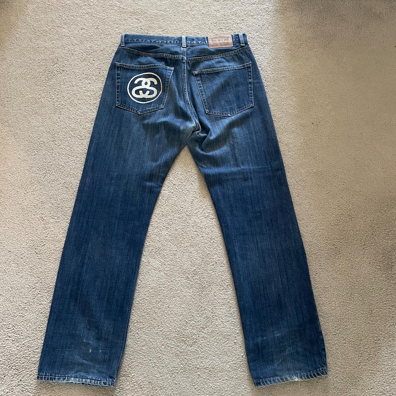 Vintage Stussy jeans. Straight/Relaxed fit. Size 30W... - Depop