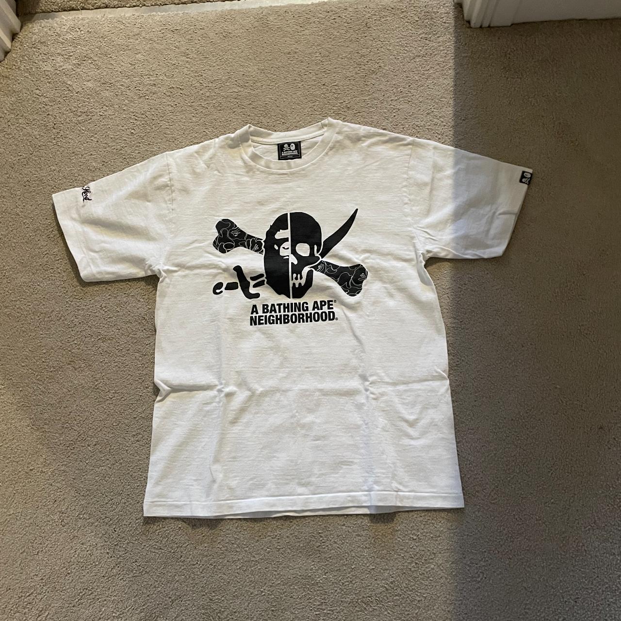 Bape x Neighbourhood tshirt in white. Limited collab... - Depop