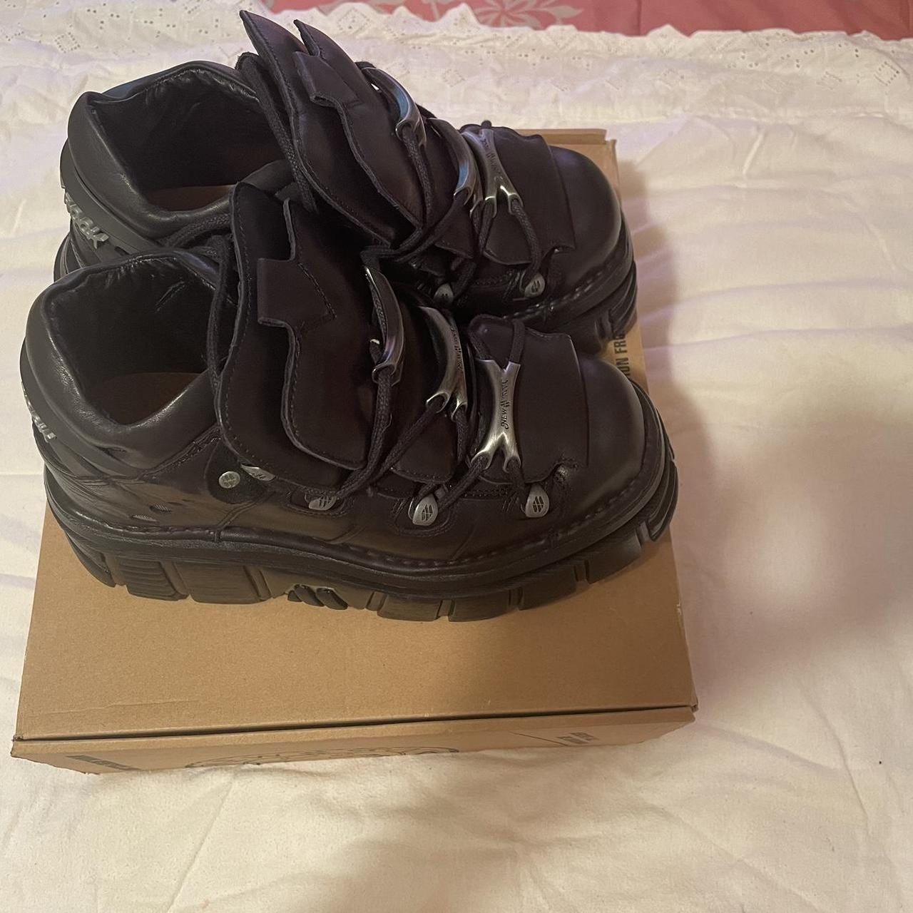 New Rock Women’s Leather Platform Boots. Never worn... - Depop