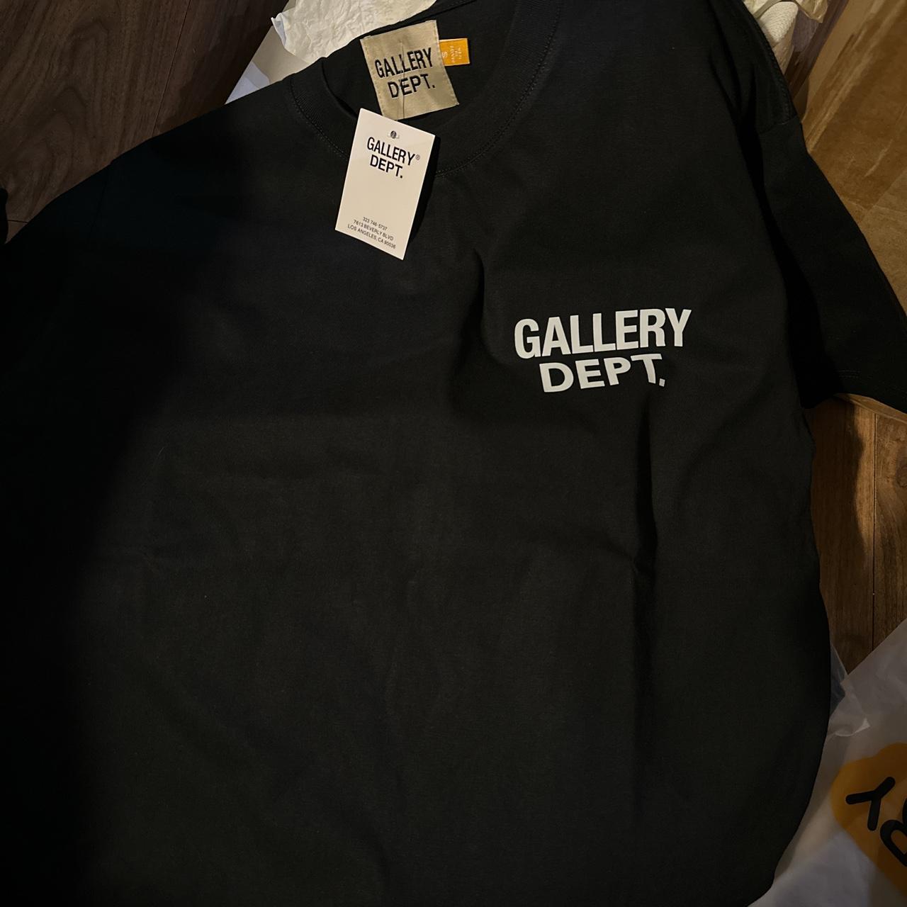 Gallery dept. Black t shirt White logo Size medium - Depop