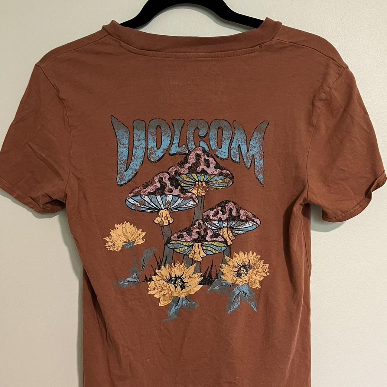 Super sick volcom mushroom shirt! Marked XS but fits... | Depop
