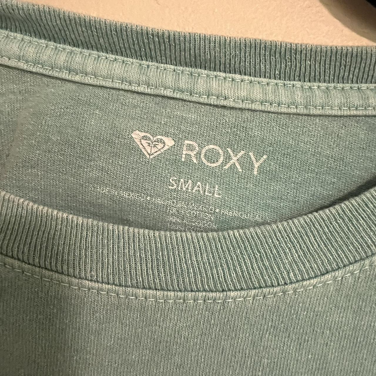 Super cute teal Roxy tee Size S but fits more like a... - Depop