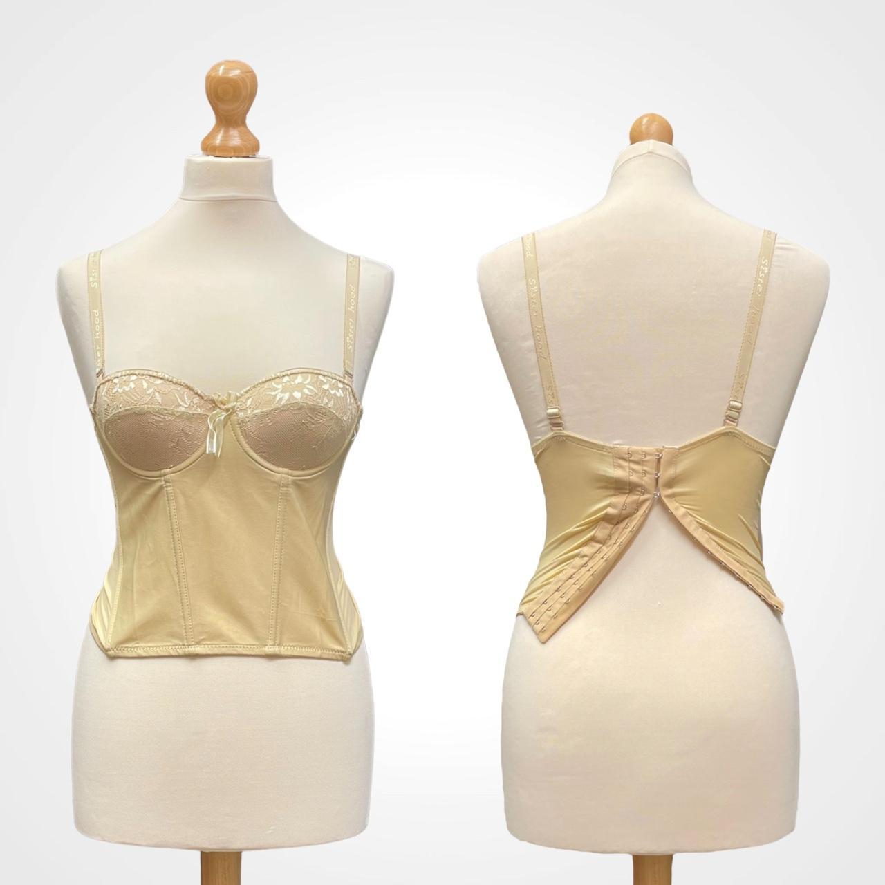 Cream Corset Top Sister Hood Cream Yellow Floral Depop