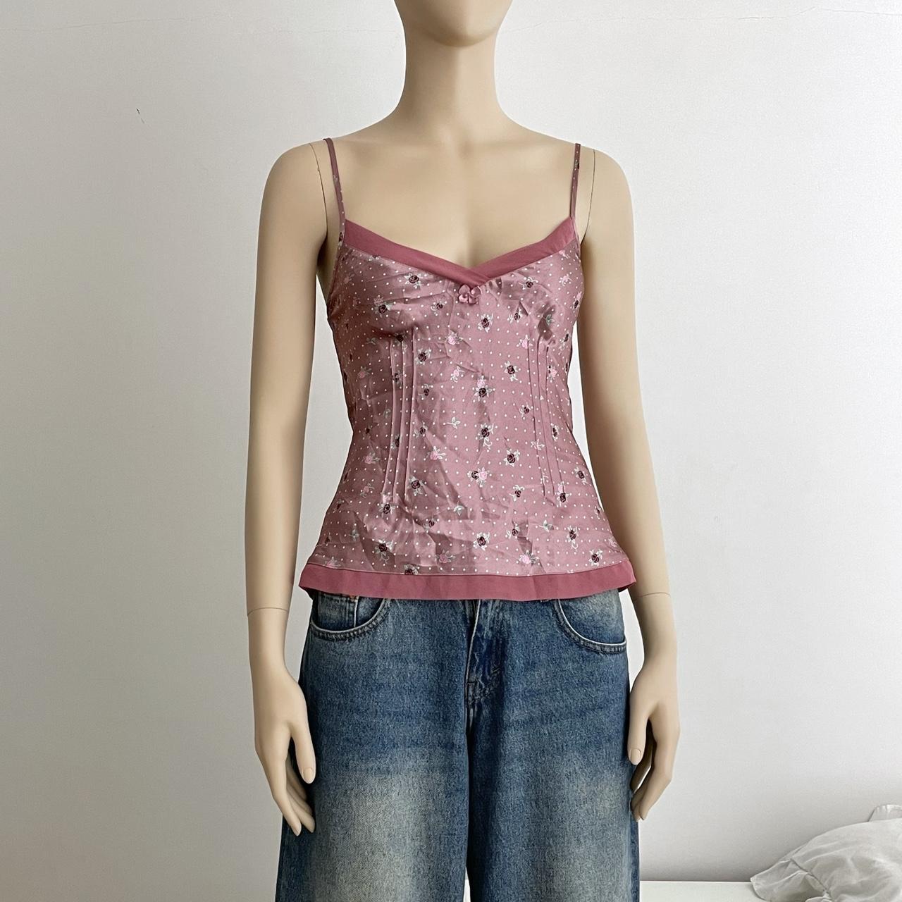 PINK FLORAL CAMI TOP Brand: PEACH JOHN Vest V... - Depop