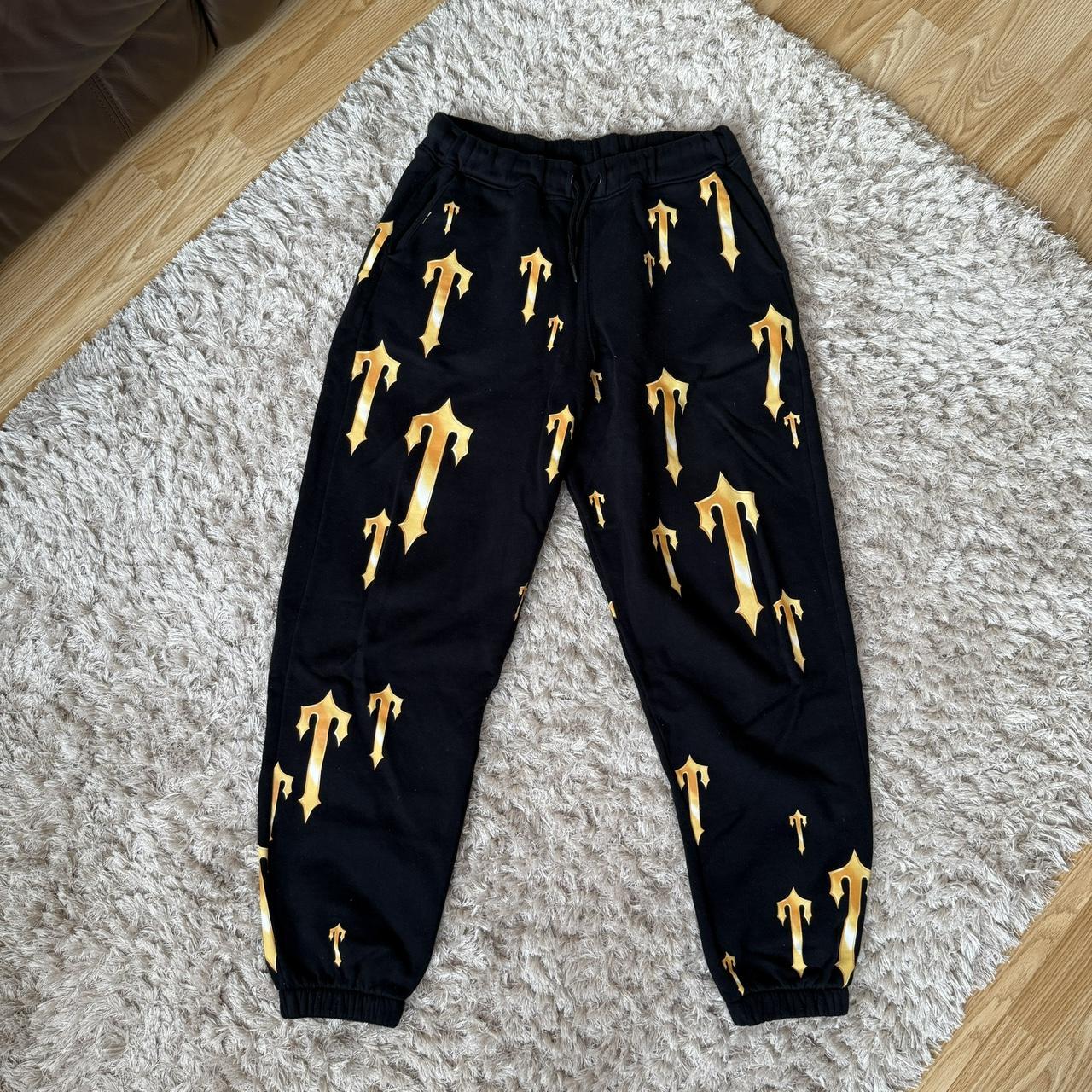 Black and Yellow Trapstar Jogger - only worn a... | Depop