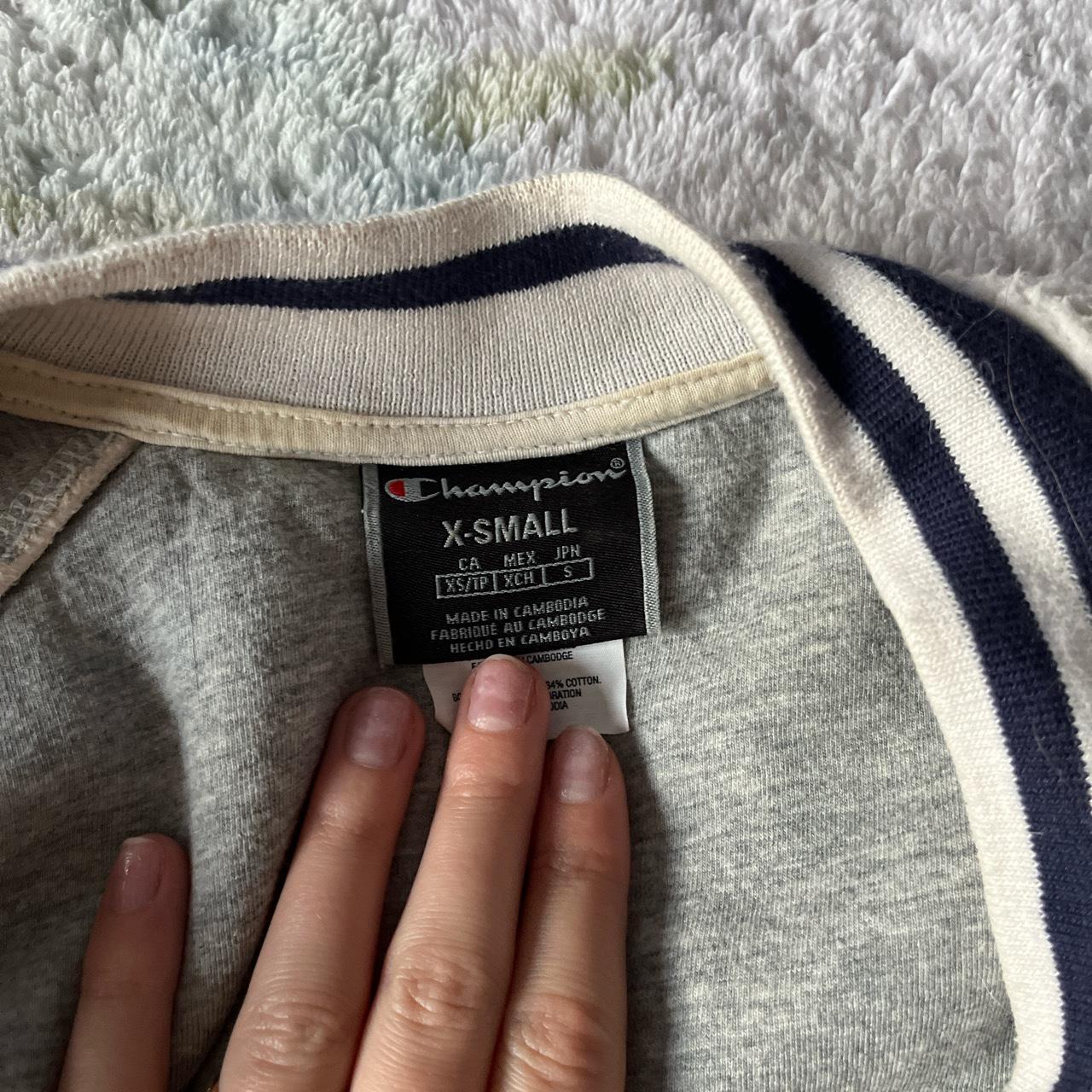 XS letterman jacket by Champion- wooly and fleecy... - Depop