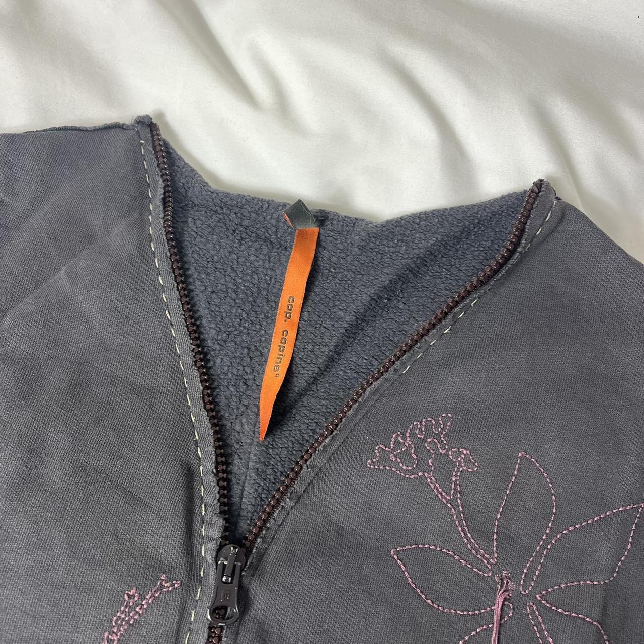 Cop copine embroidered zip up long sleeve... - Depop
