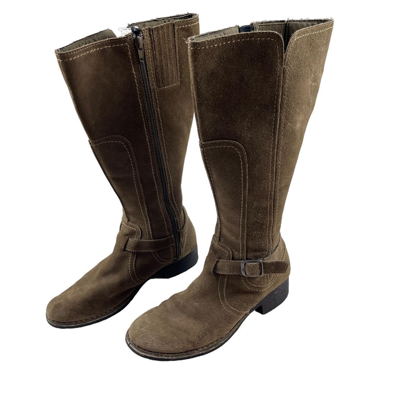 Clarks Derby Palace Suede Mid Calf Boots Womens Size... - Depop