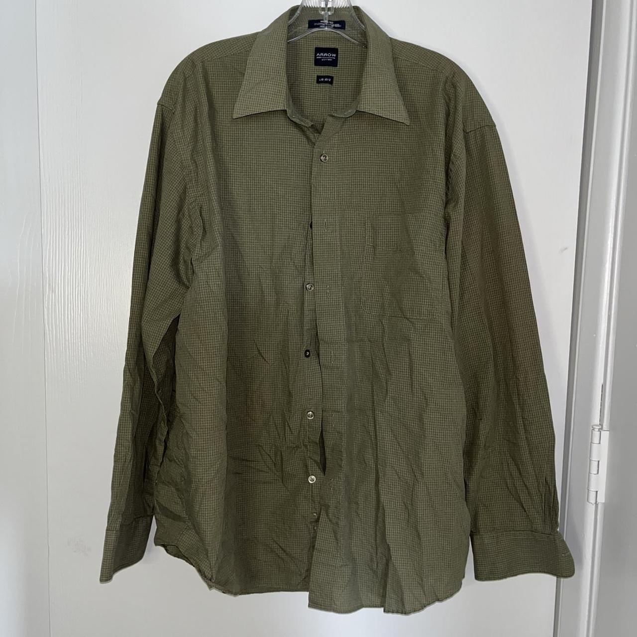 green button up shirt large men’s #green #buttonup... | Depop