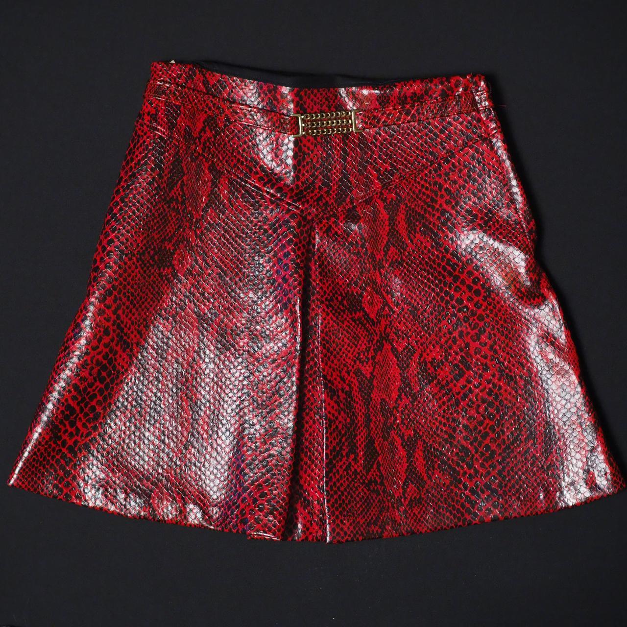 Vintage Snake Skin Mini Skirt. XS Fake snake... - Depop