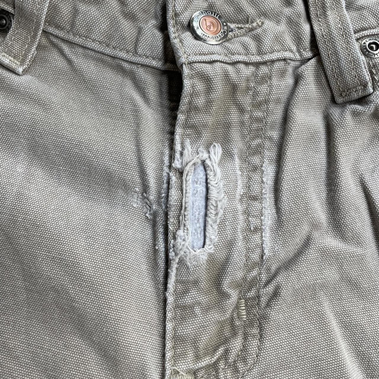 Mondern Carhartt Distressed Khaki Pants Measured:... - Depop