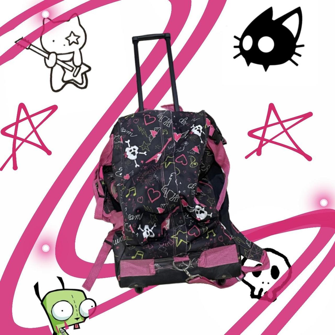 SCENE EMO 2000S PUNK SUITCASE/ROLLING BACKPACK OPEN... - Depop