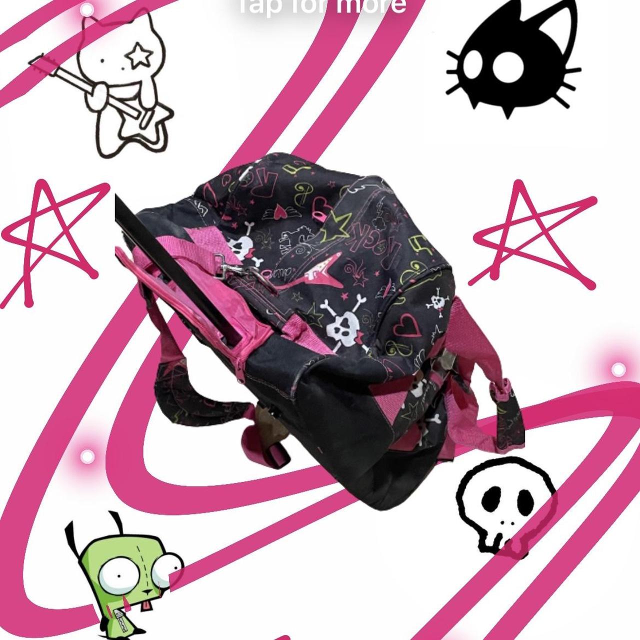 SCENE EMO 2000S PUNK SUITCASE/ROLLING BACKPACK OPEN... - Depop