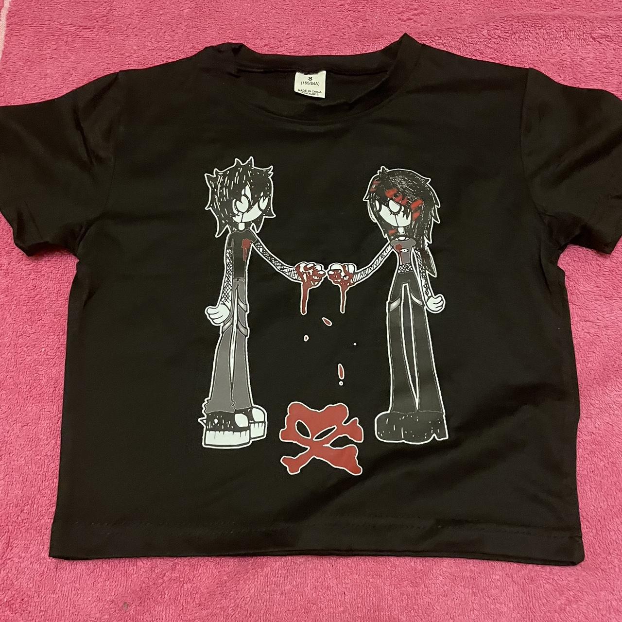 scene / emo shirt size small black and red good... - Depop