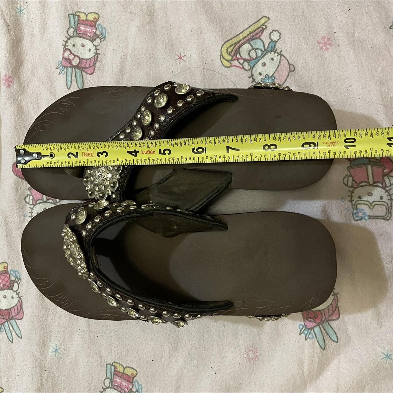 y2k rhinestone platforms size 7.5 womens dark/ dull... - Depop