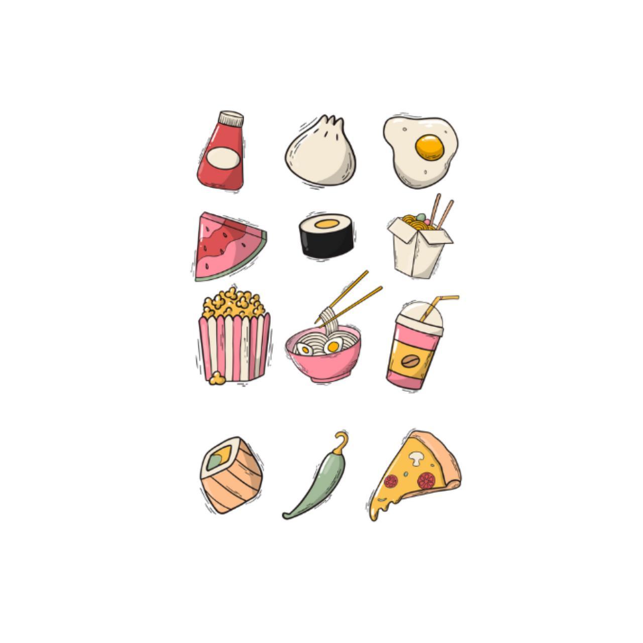 food stickers for the Foodie each sticker comes... - Depop