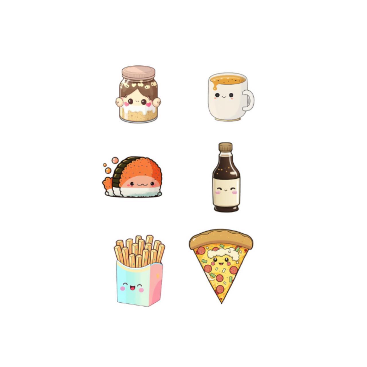 Cute Food Stickers for the food lover each sticker... - Depop
