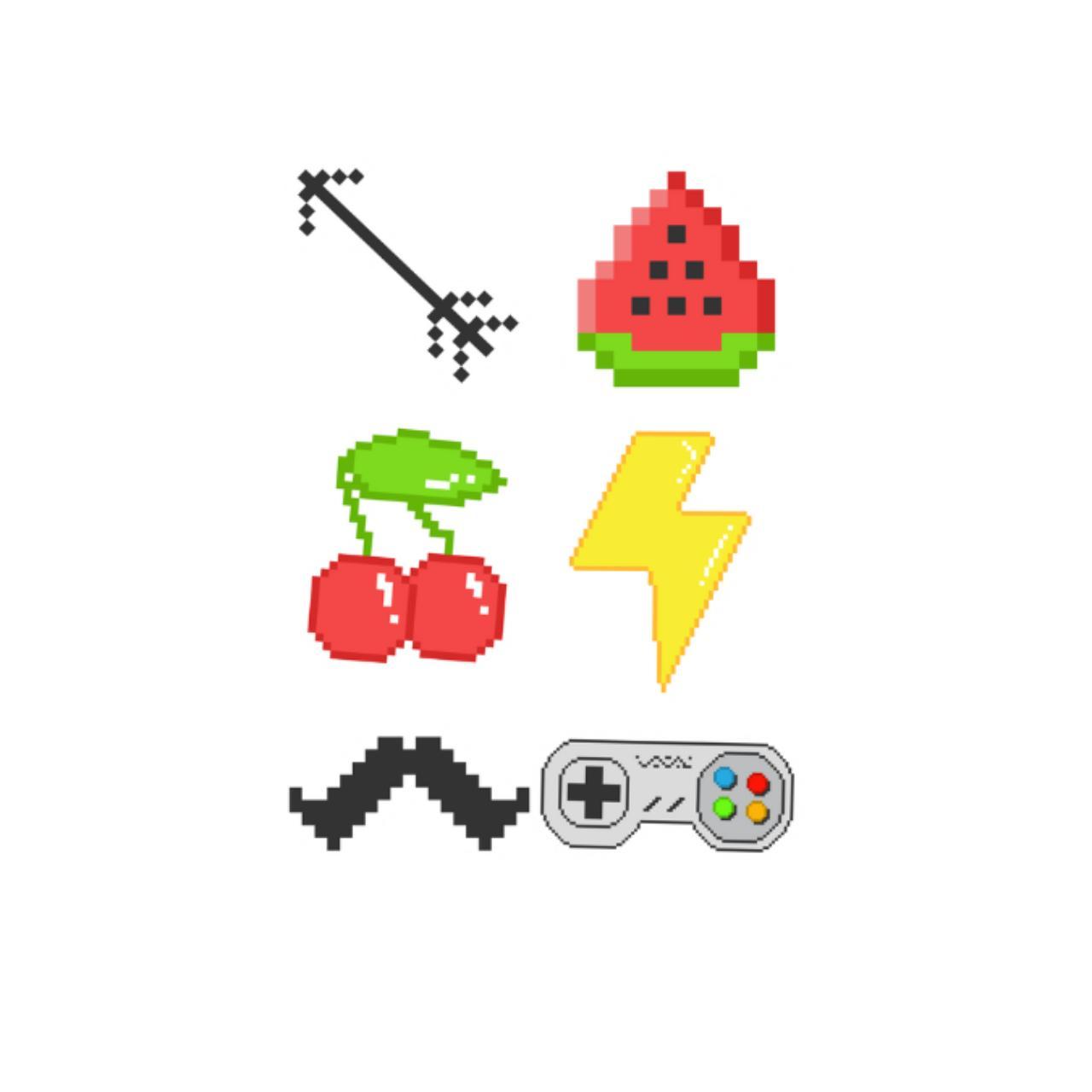 cute Pixel Stickers each sticker is precut before... - Depop