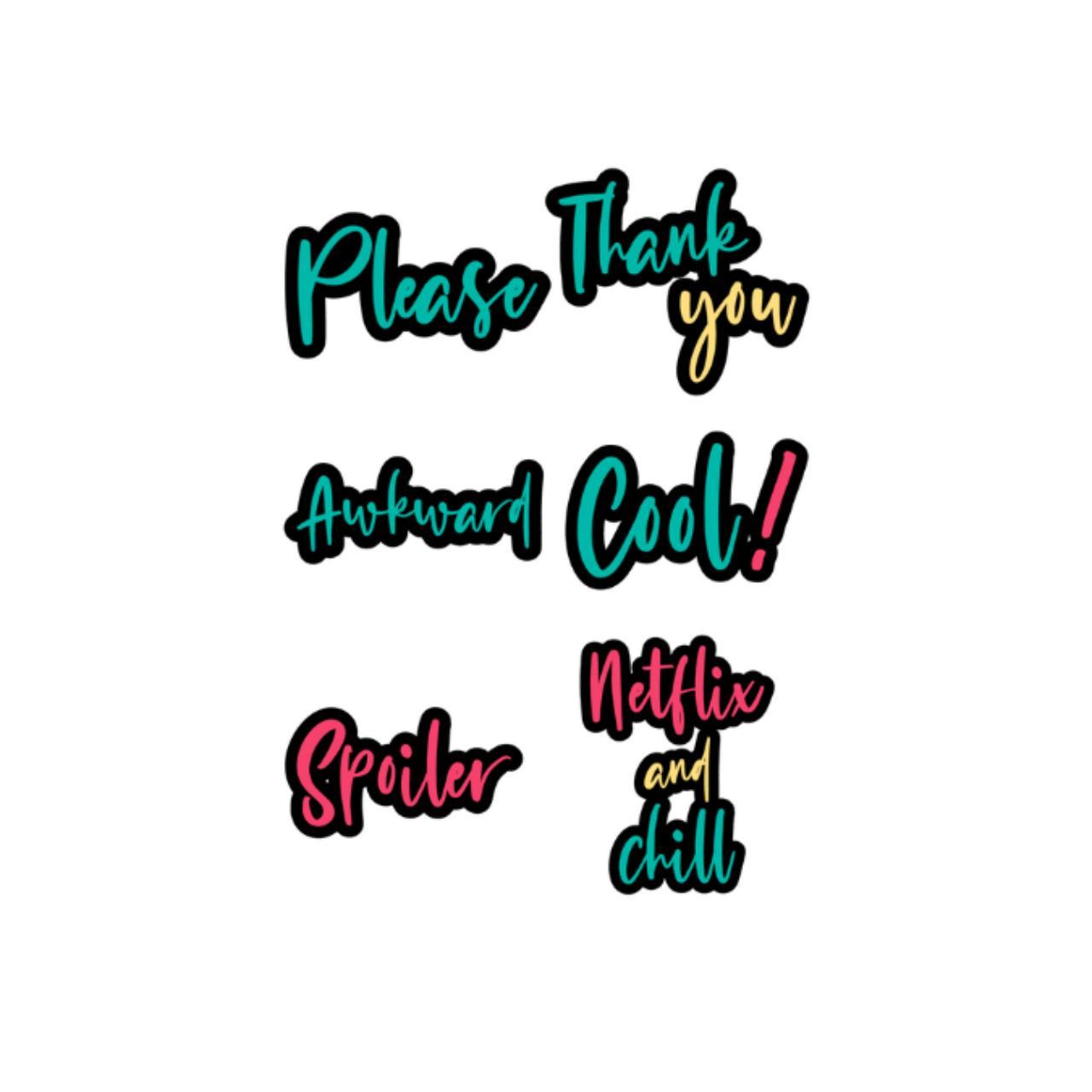 Cute Text Stickers each sticker is precut before... - Depop