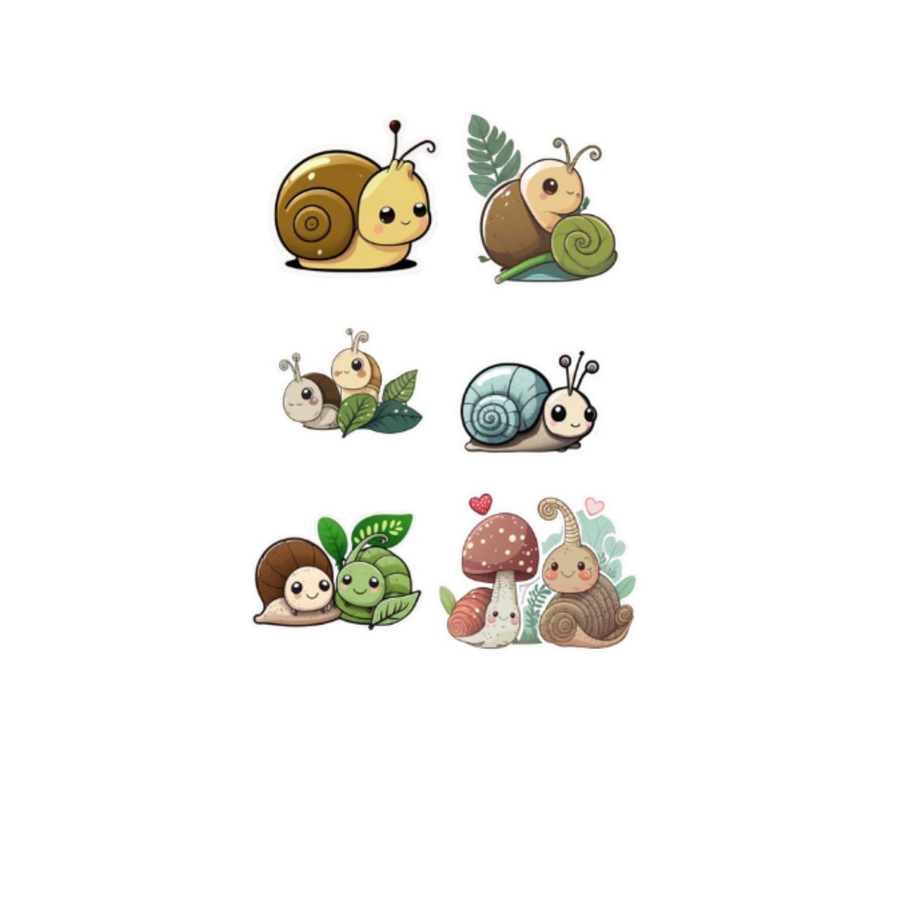 Cute Snail Stickers each sticker is precut before... - Depop