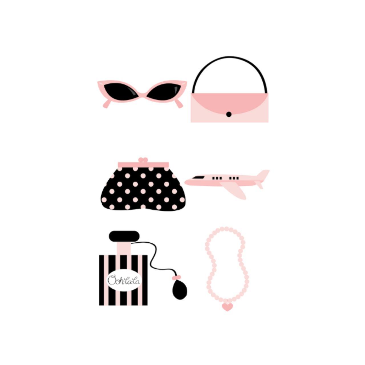 Pink women Travel Item Stickers, Each Sticker is... - Depop