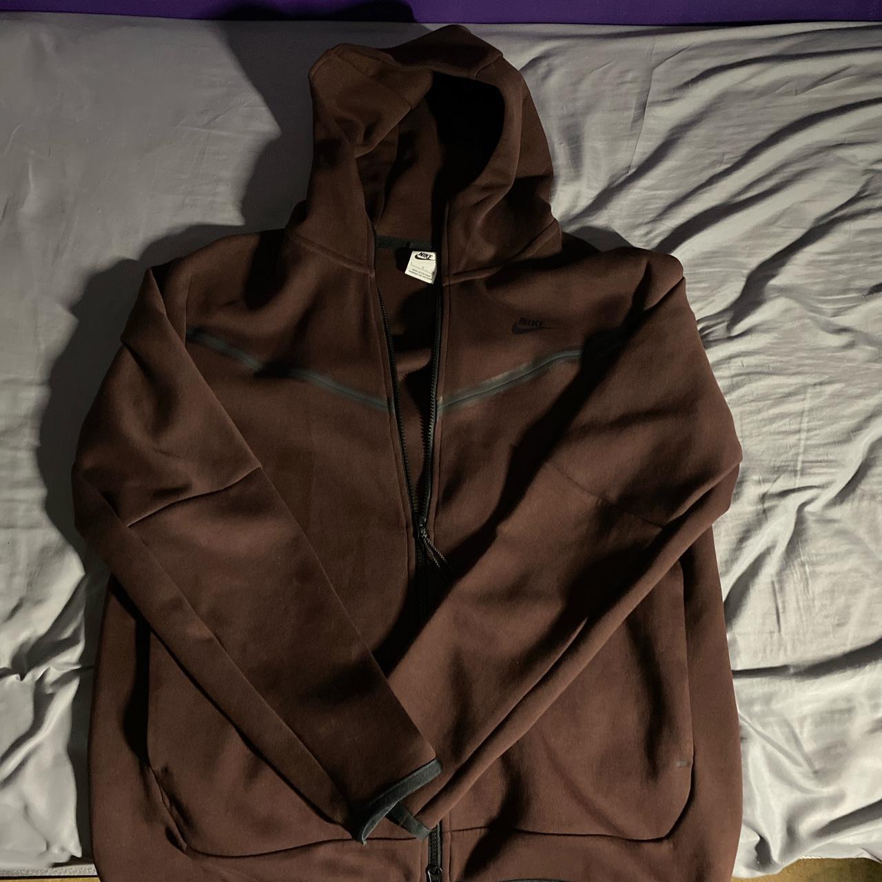 Nike tech brown fleece sweater In perfect... - Depop