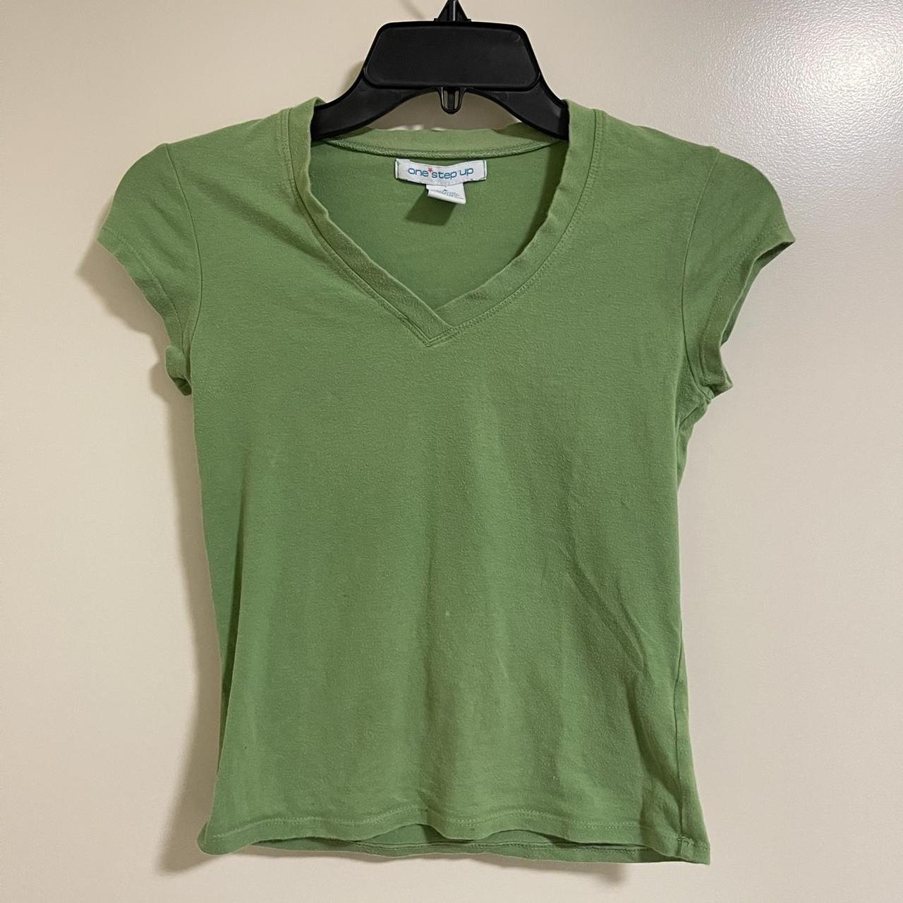 One Step Up Women's Green T-shirt | Depop