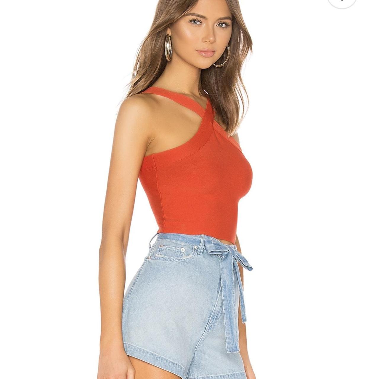 Superdown Women's Orange and Red Crop-top | Depop