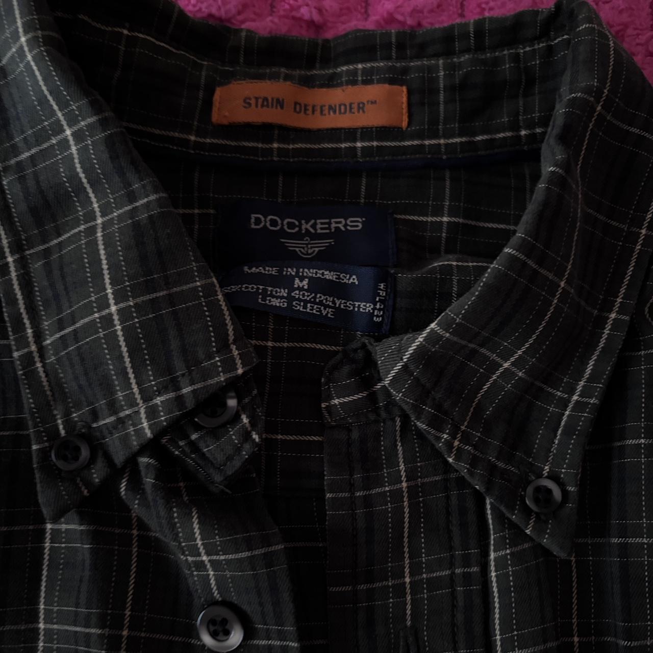 green flannel Dockers button-up shirt cropped #flannel | Depop