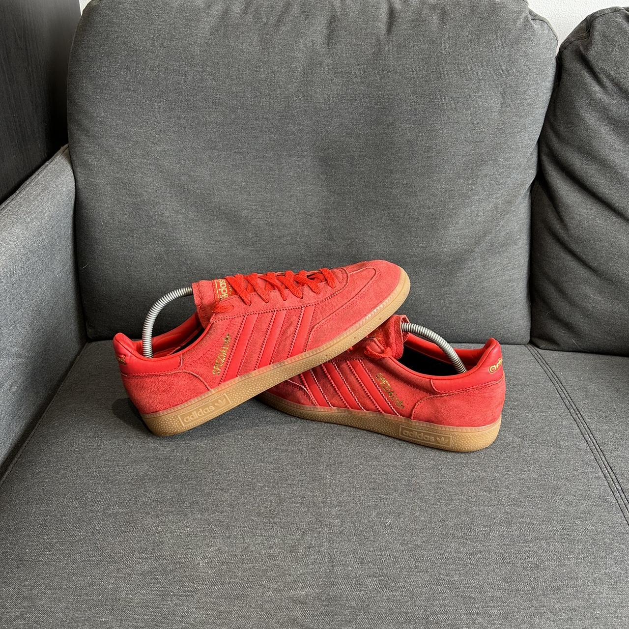 Adidas spezial red (gum soles) shoes are used but in... - Depop