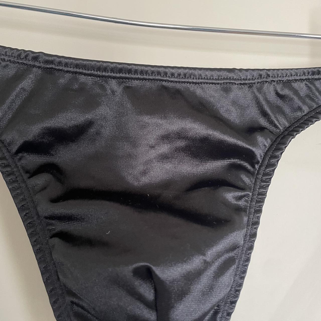 ASOS design black satin men’s thongs size... - Depop